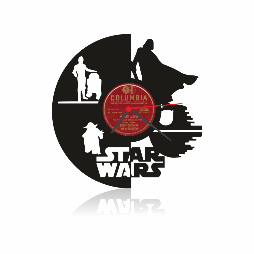 Star Wars Temalı Orjinal Plak Saat – Atölye Reklam, Lazer, Baskı,